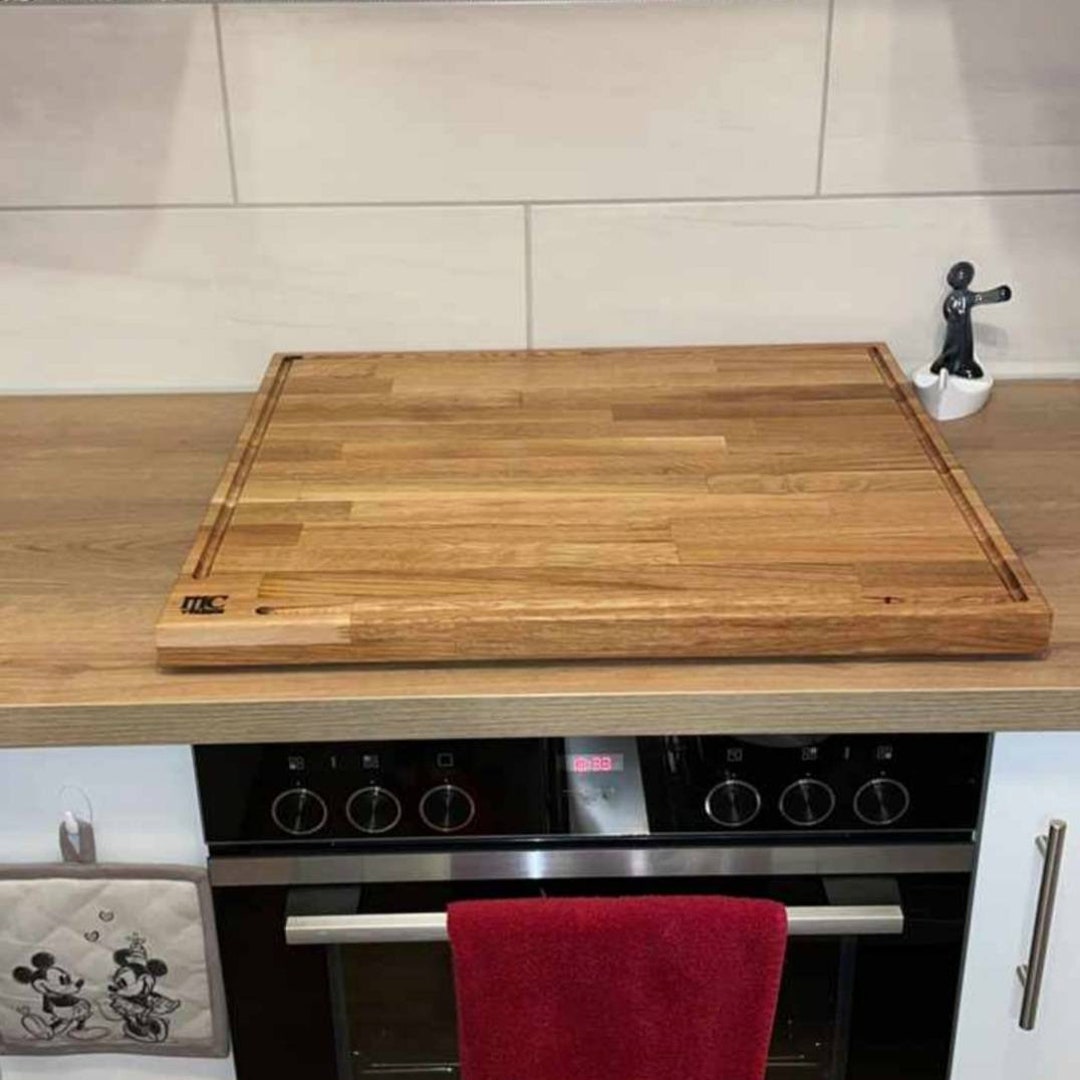 Hob Cover Oak - Thickness: 38 Mm - Stove Cover, Ceramic Hob Cover ...