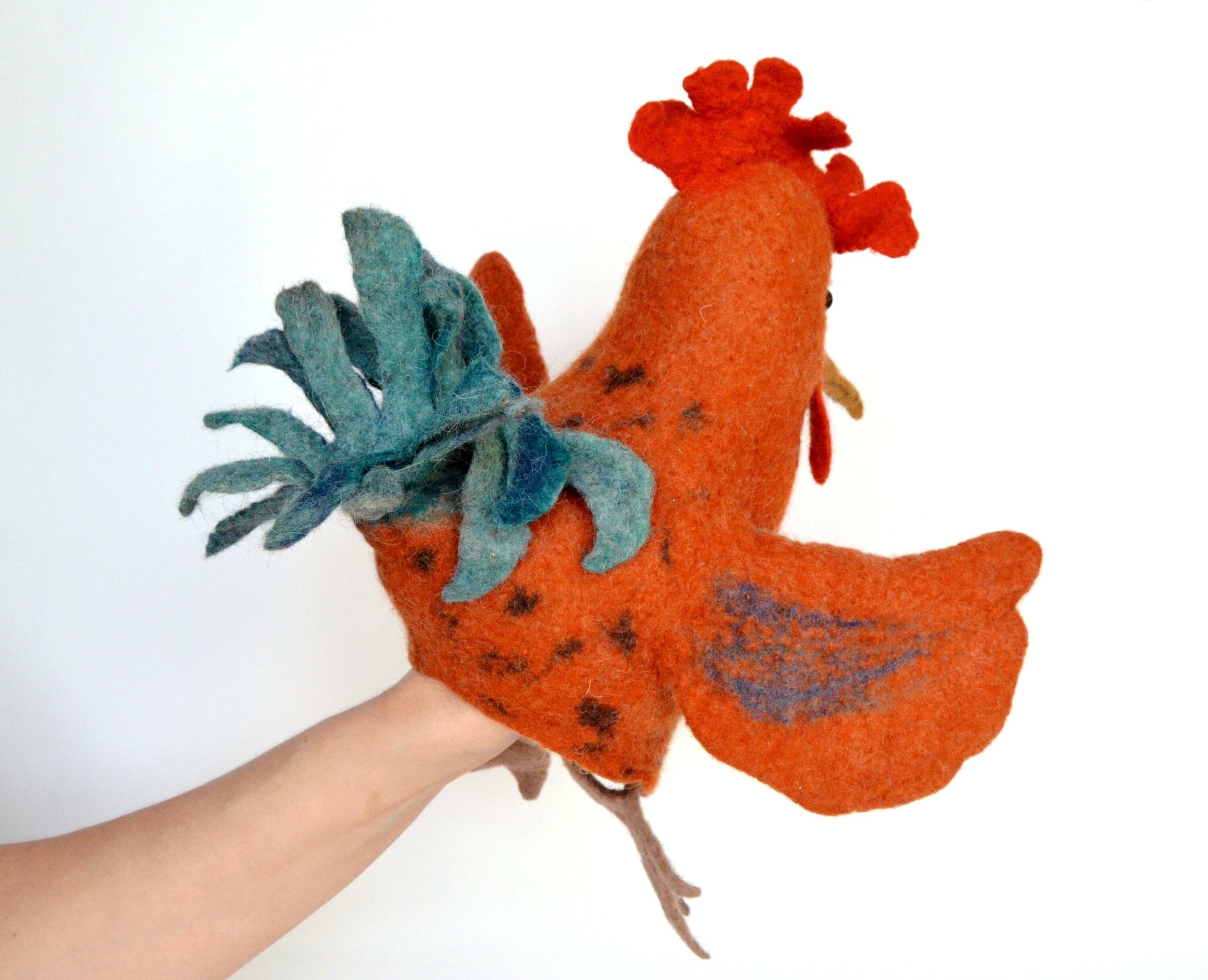 Rooster hand puppet Puppets theater Rooster baby toy | Etsy