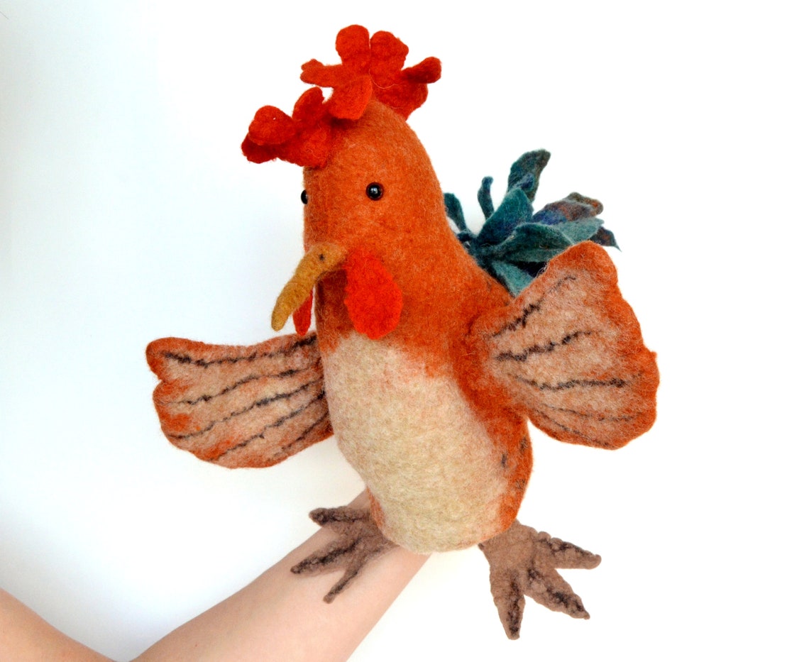 Rooster hand puppet Puppets theater Rooster baby toy | Etsy