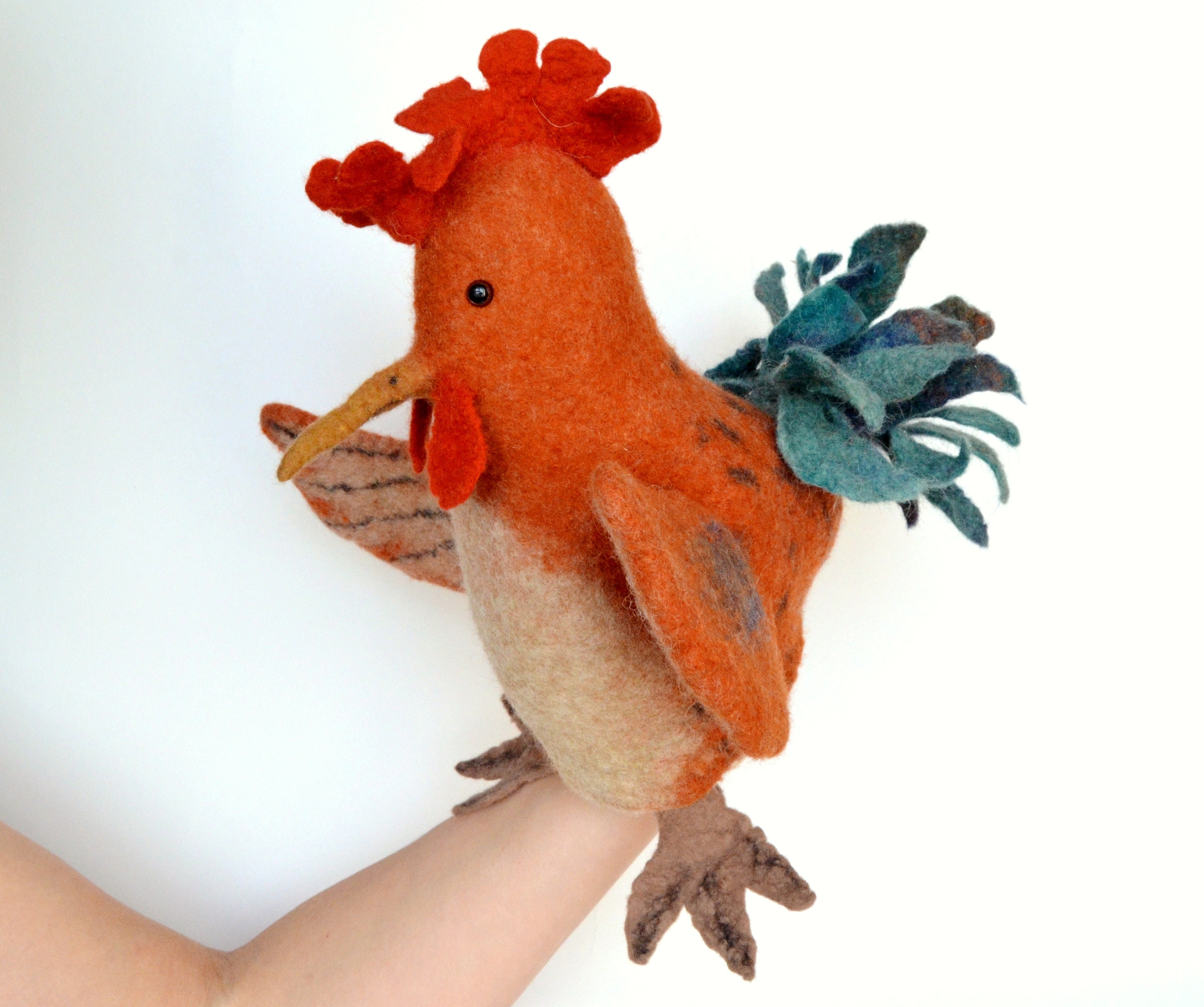 Rooster hand puppet Puppets theater Rooster baby toy | Etsy