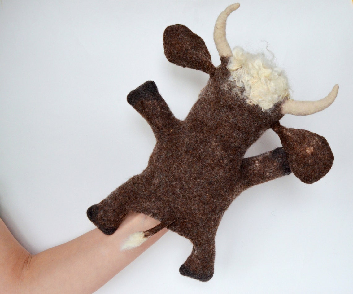 Bull hand puppet Puppets theater Bull toy | Etsy
