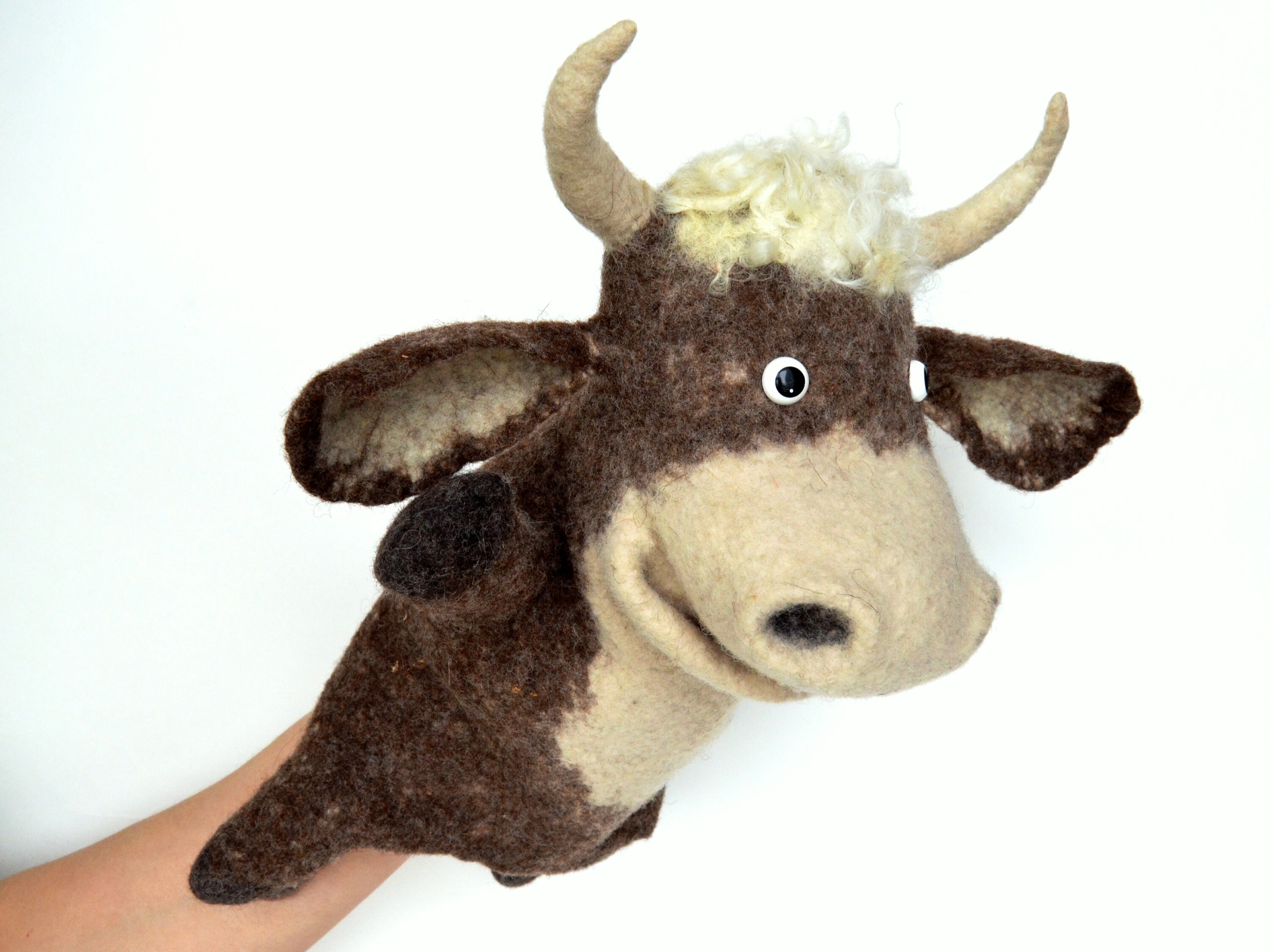 Bull hand puppet Puppets theater Bull toy | Etsy