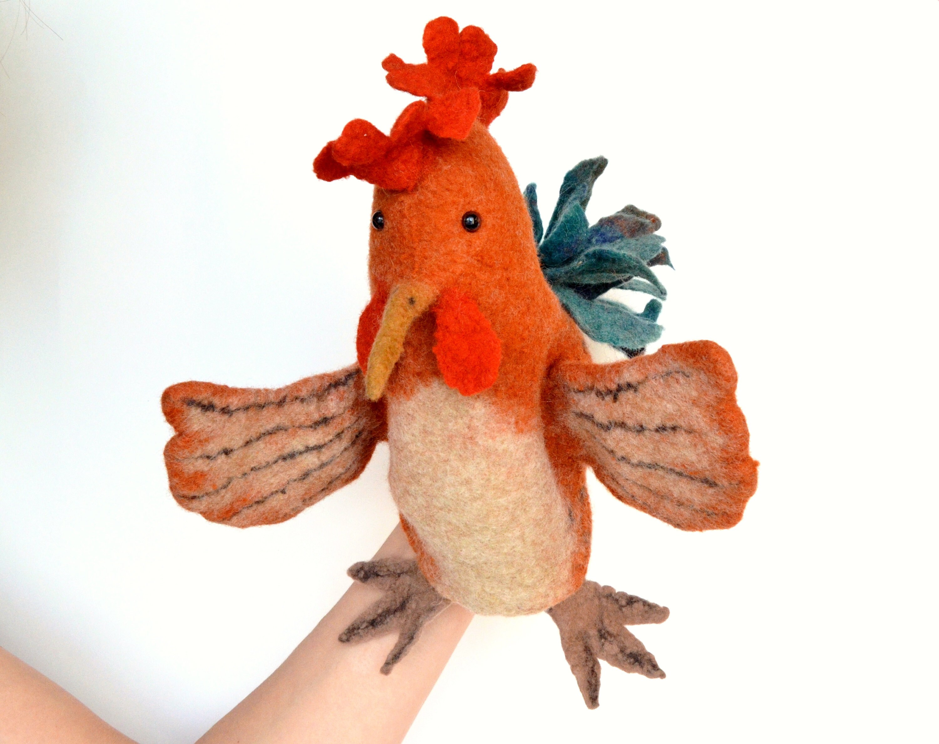 Rooster hand puppet Puppets theater Rooster baby toy | Etsy