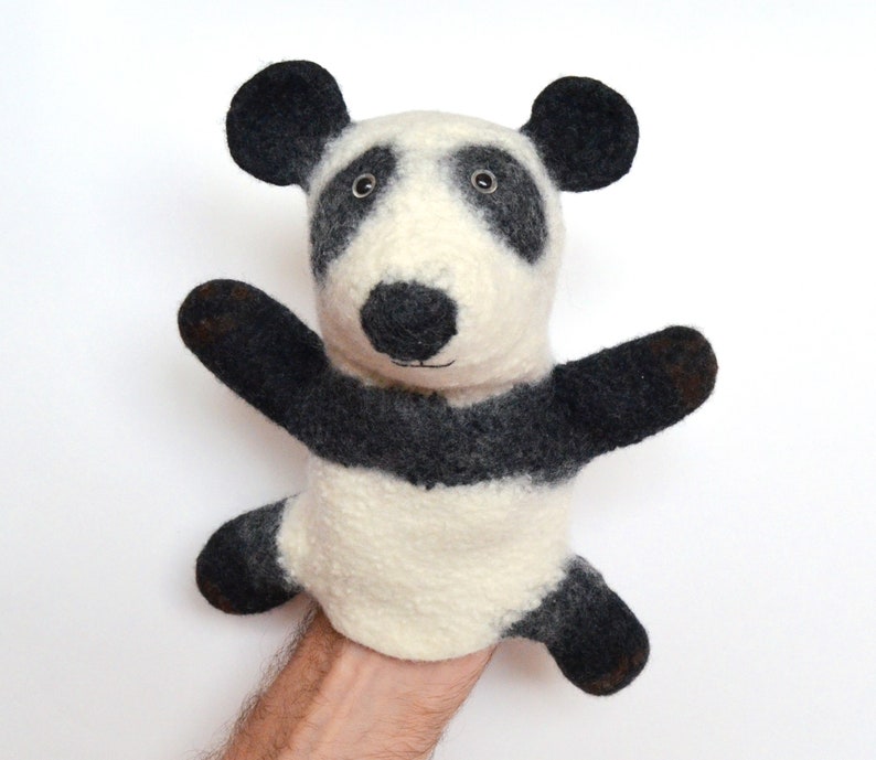 Panda hand puppet Puppets theater Panda bear toy | Etsy