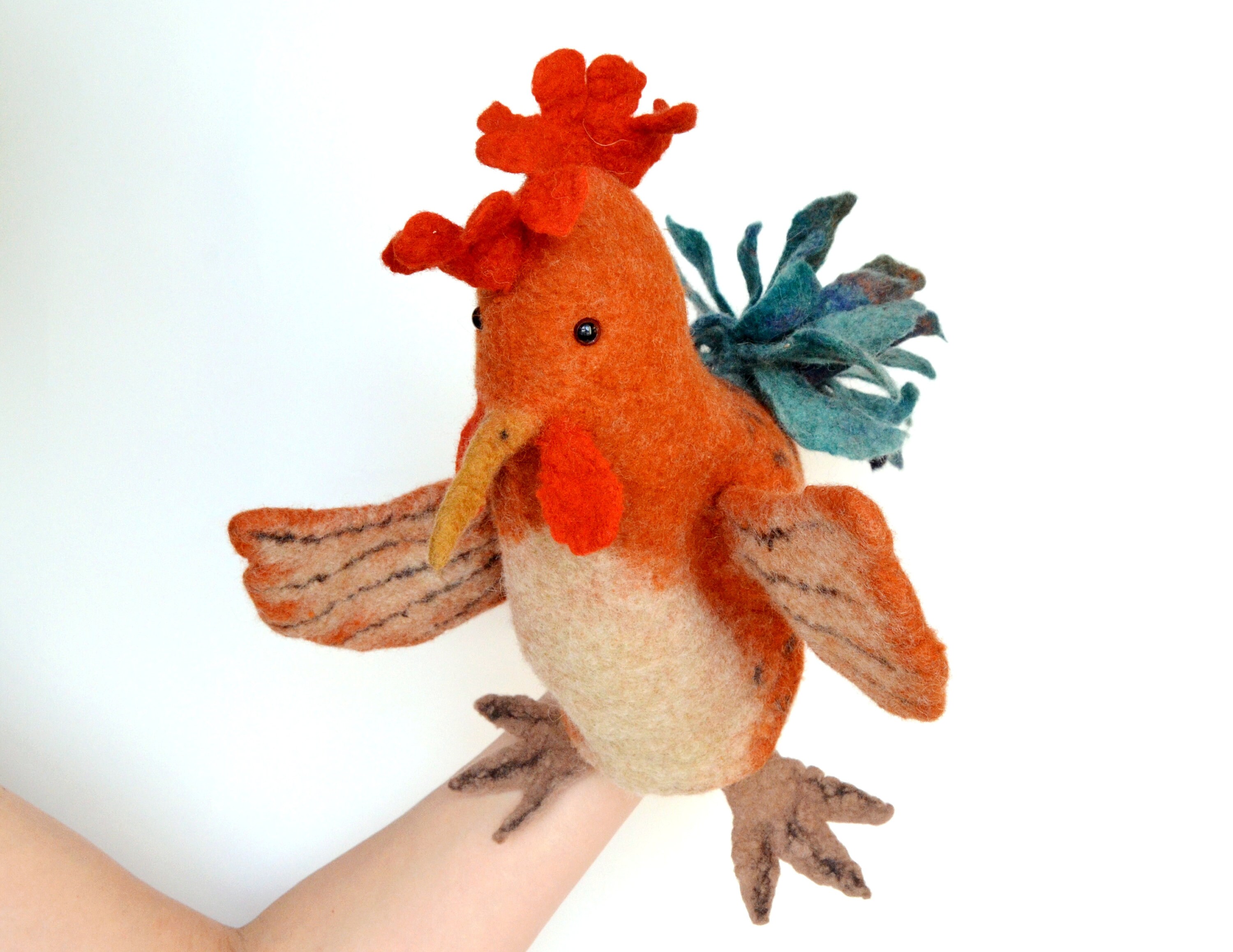 Rooster hand puppet Puppets theater Rooster baby toy | Etsy