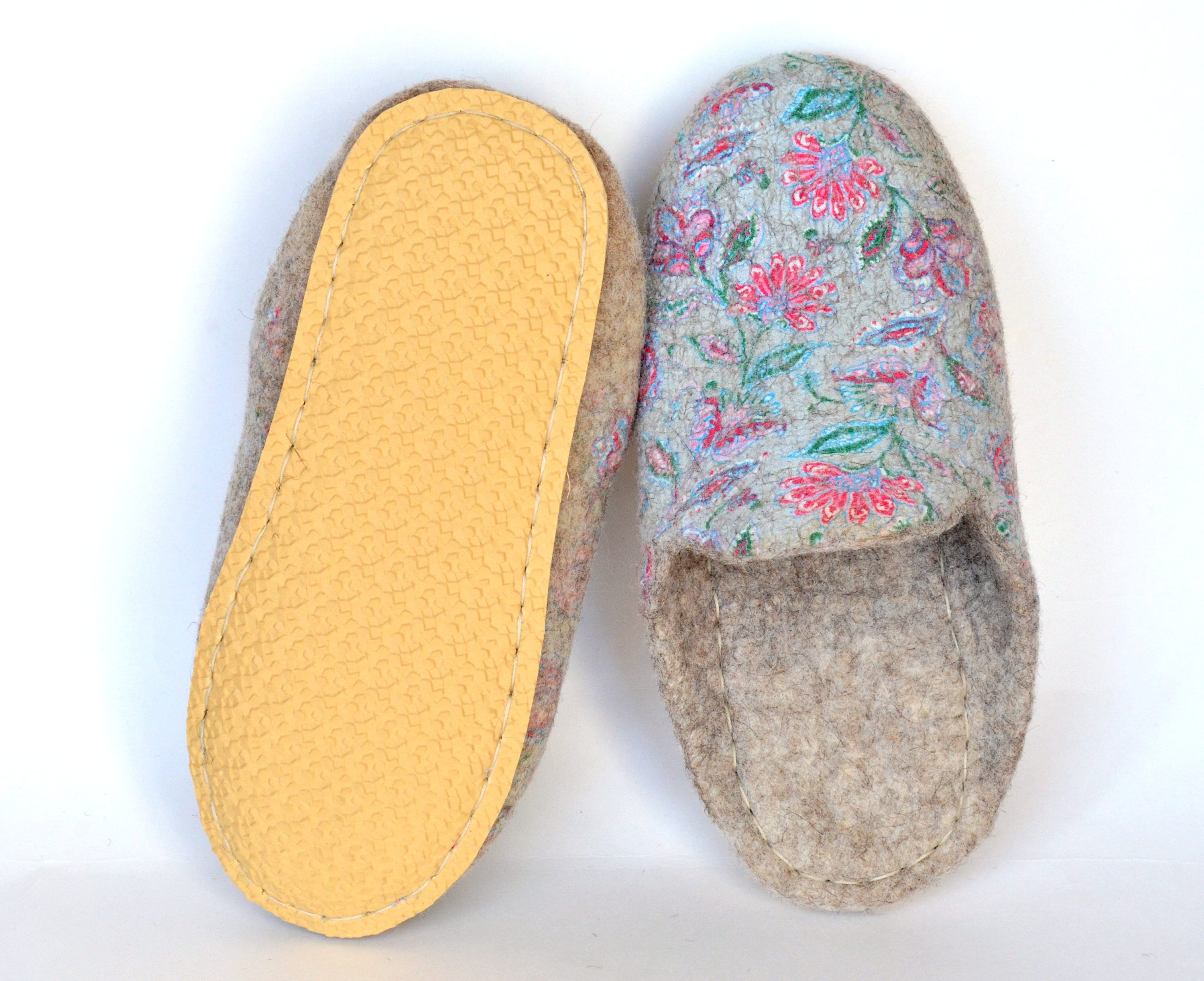 Felted Wool Slippers Women Women House Shoes Winter Slippers Etsy