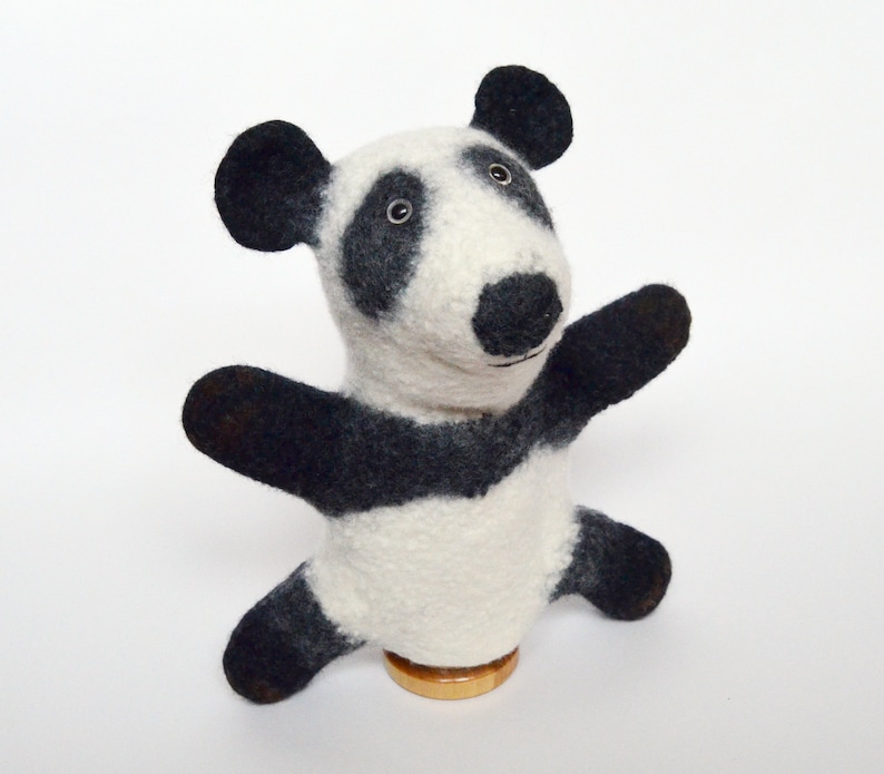 Panda hand puppet Puppets theater Panda bear toy | Etsy