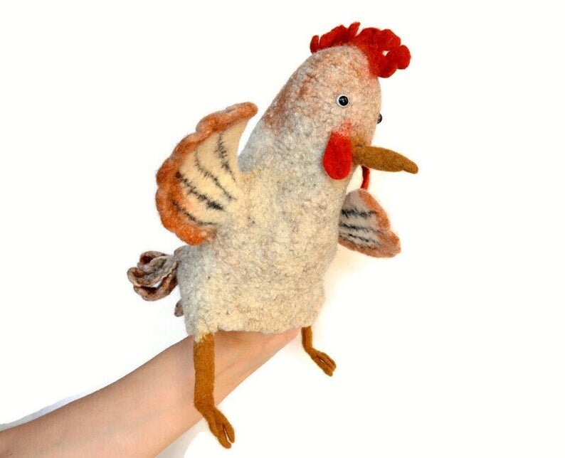 Rooster hand puppet Puppets theater Rooster baby toy | Etsy