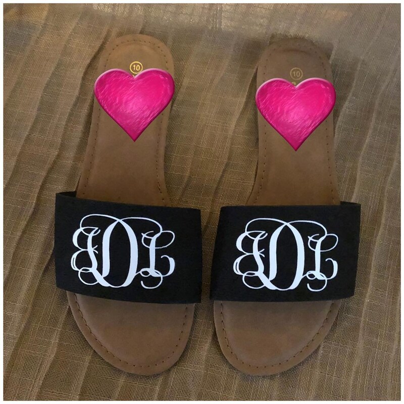 Monogrammed Slides - Etsy