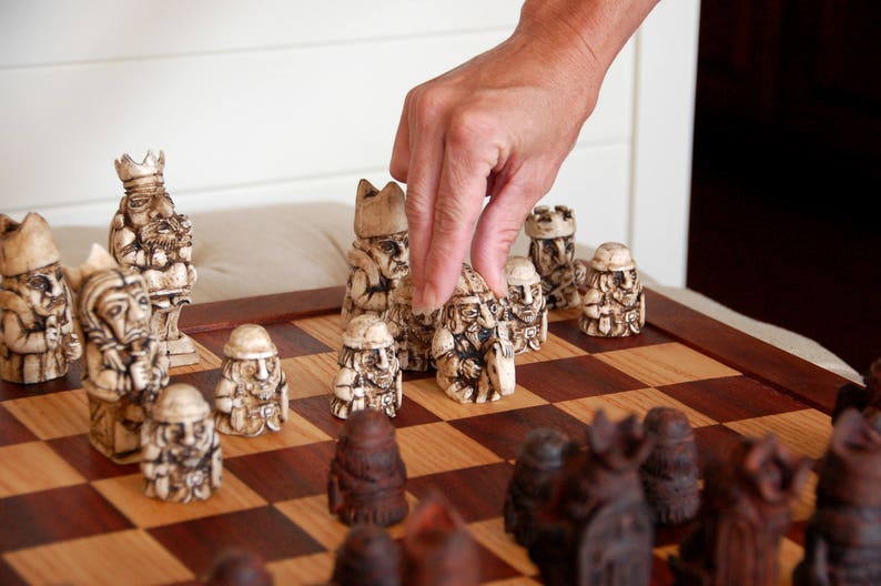 Antiqued Hand-cast Resin Chess Set (large Size) - Etsy