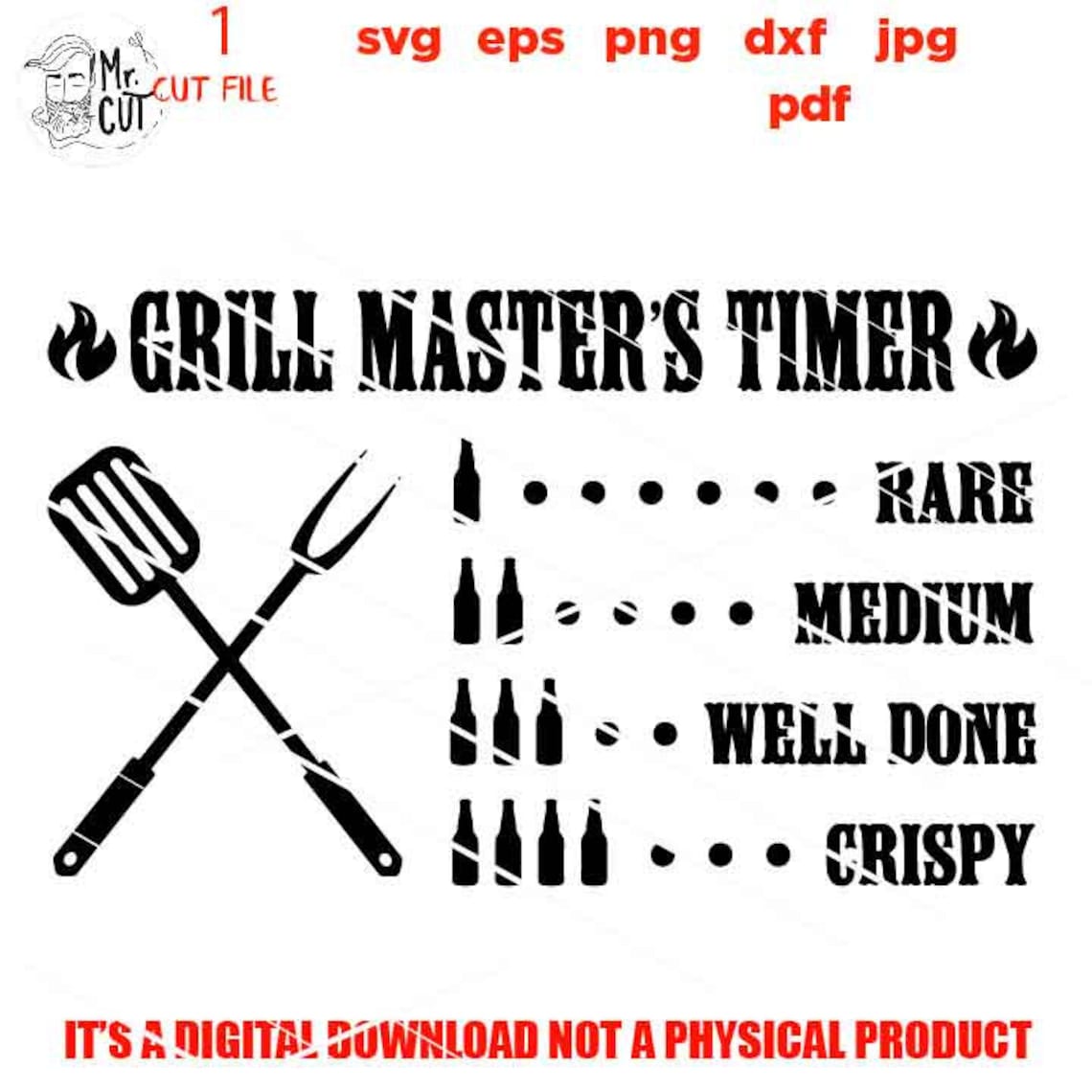 Grill Master Timer SVG Cut File Print Png 300 Dpi Fathers | Etsy Canada