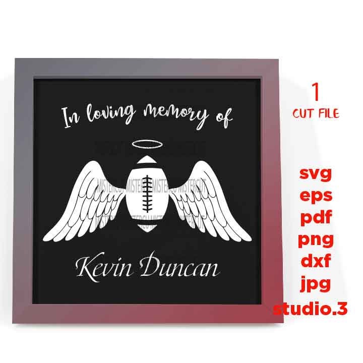 In Loving Memory Football Svg Football Svg Football Wings - Etsy