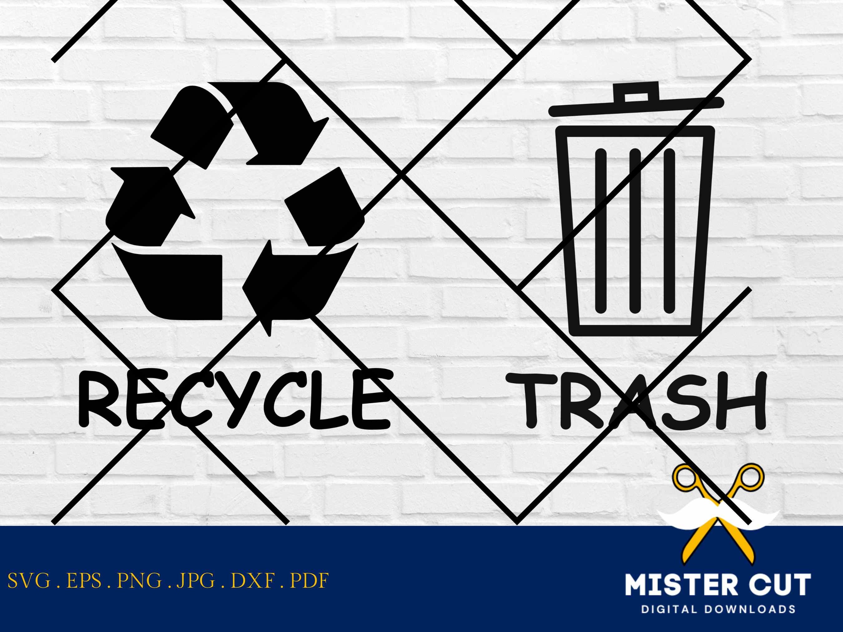 Recycle and Trash Sign Svg, Dxf, Jpg, Png, Svg, PNG Sublimation, Shirt ...