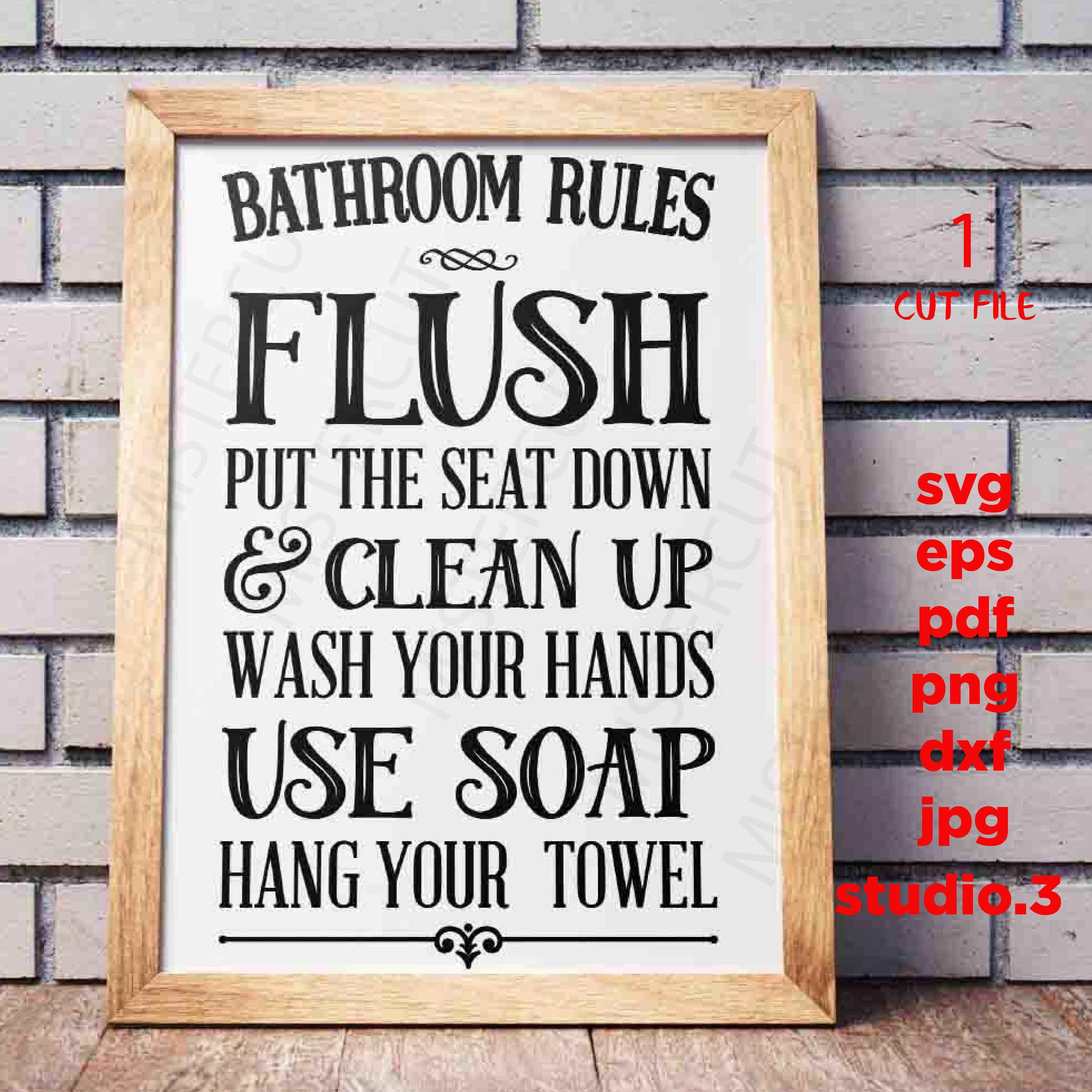 Bathroom Rules Svg Bathroom Sign Svg Bathroom Svg Flush - Etsy Canada
