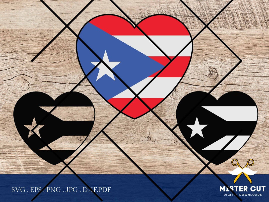 Puerto Rico Heart Flag Svg Vector Design Jpg Svg Dxf Png - Etsy UK