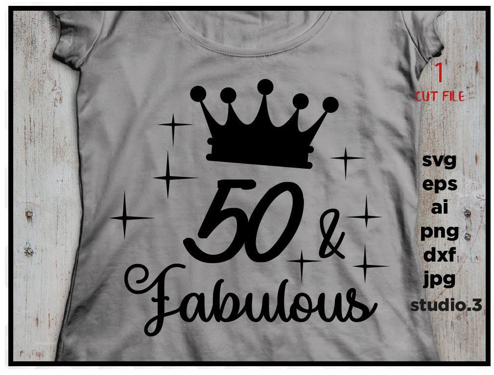50 and Fabulous 50th Birthday Text T-shirt Design Mug | Etsy