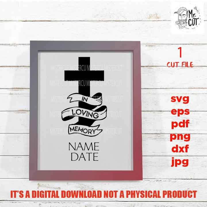 In Memory Svg Dxf Cut File Png High Resolution Jpg | Etsy
