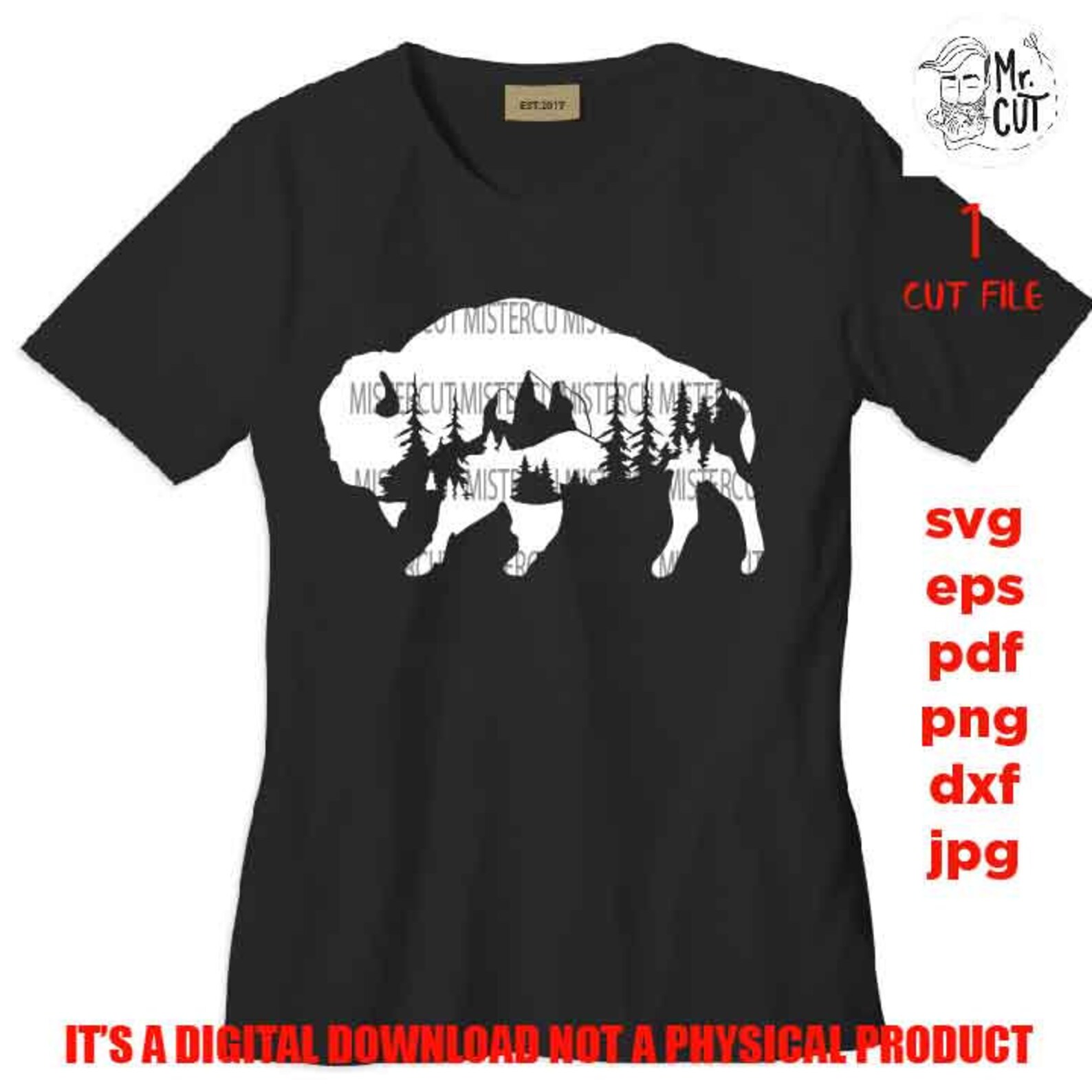 Mountain Bison SVG PNG High Resolution Dxf Vector Design - Etsy Canada
