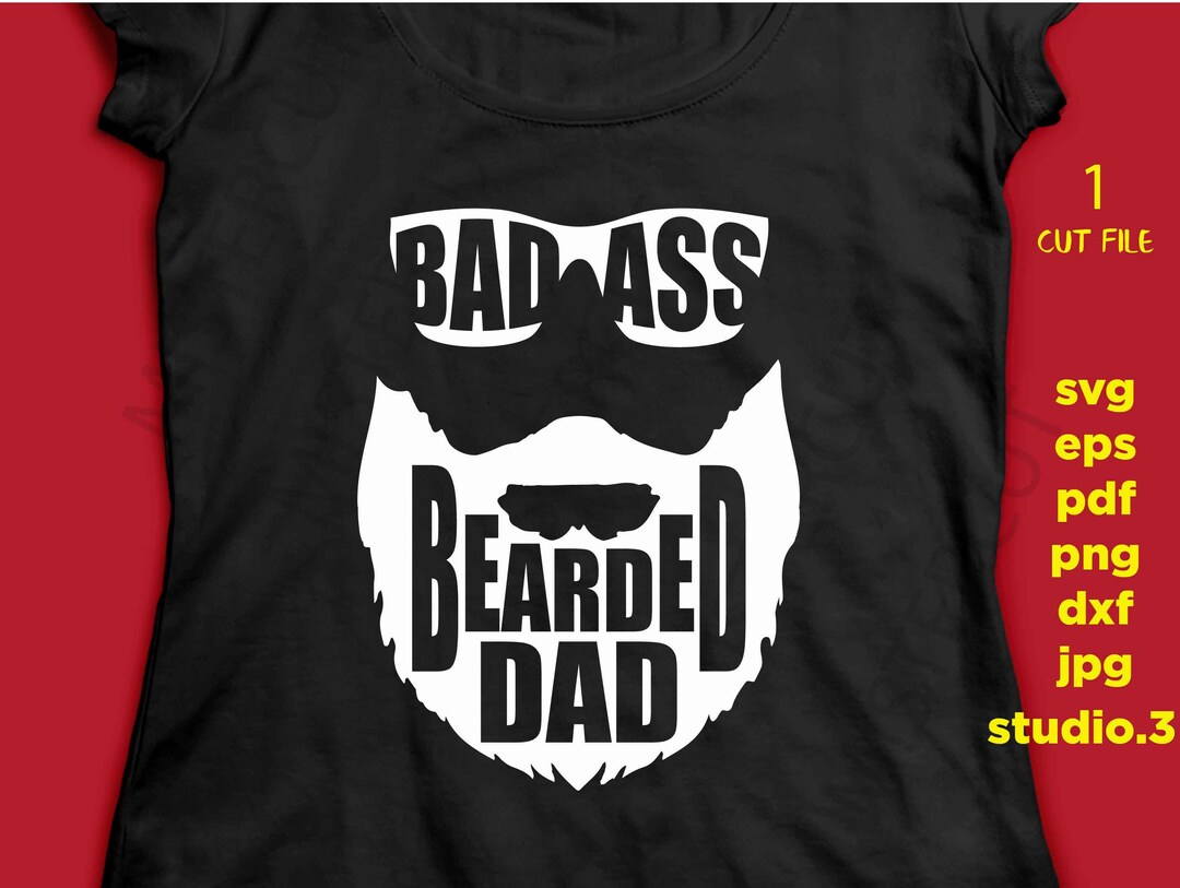 Beard Svg, Dad Svg, Bearded Dad SVG, Eps, Png, Jpg Transfer, Cut File ...