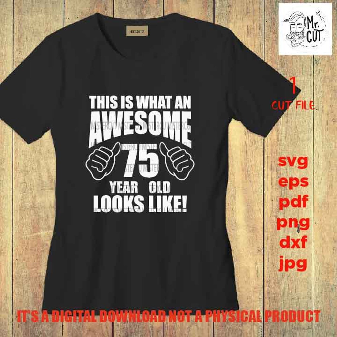 This is what an Awesome 75 year old looks like svg Birthday | Etsy