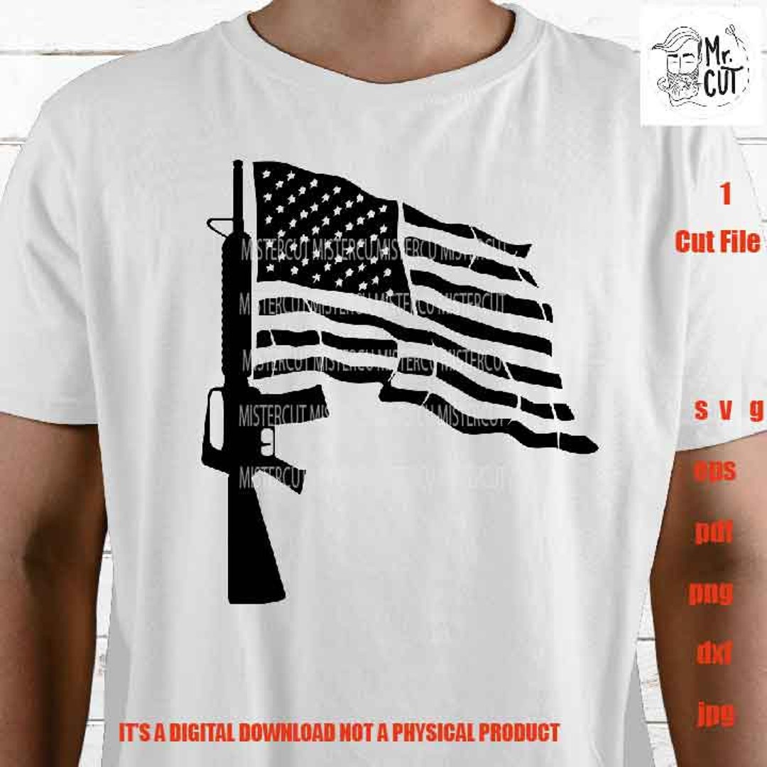 Rifle With USA Flag Svg Fourth of July Pdf Second Amendment - Etsy