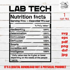 Lab Tech Facts Shirt Vector Design, Sign Svg, Lab Techinican Gift, Sign ...