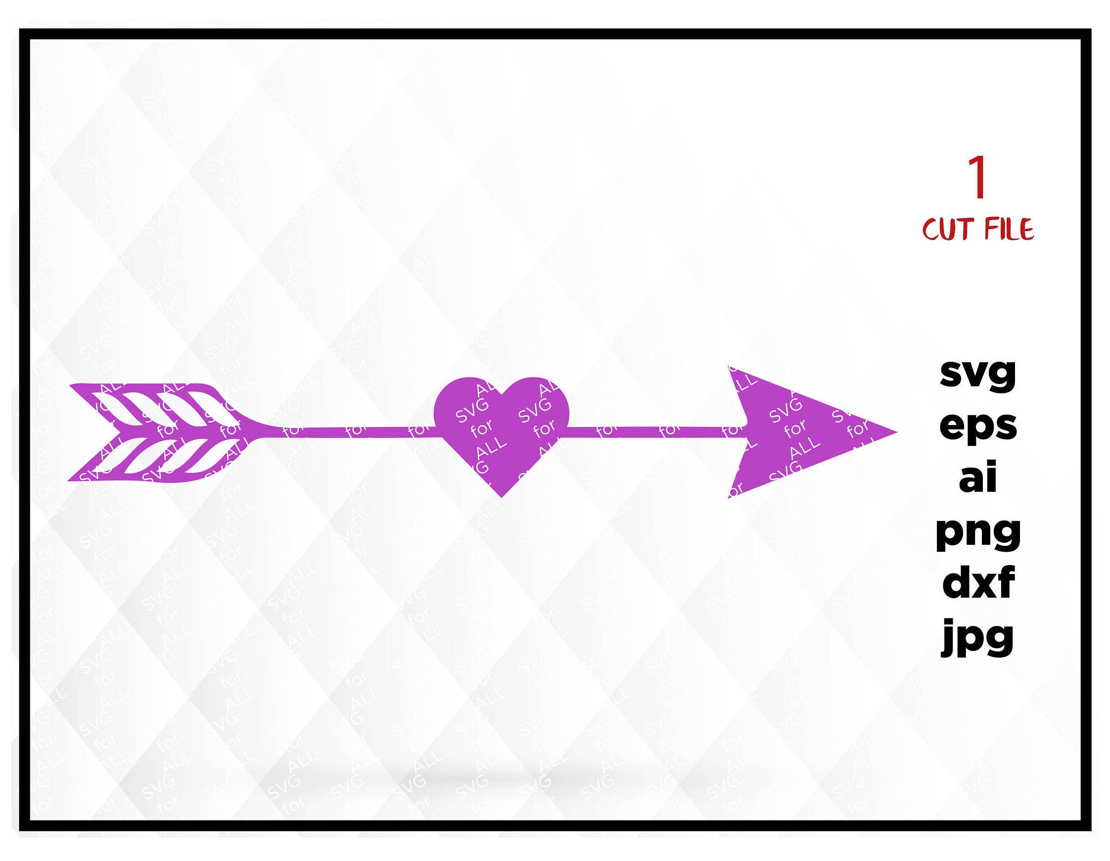 Arrow SVG Arrow Heart SVG Arrow Cutting File Arrow Clipart | Etsy