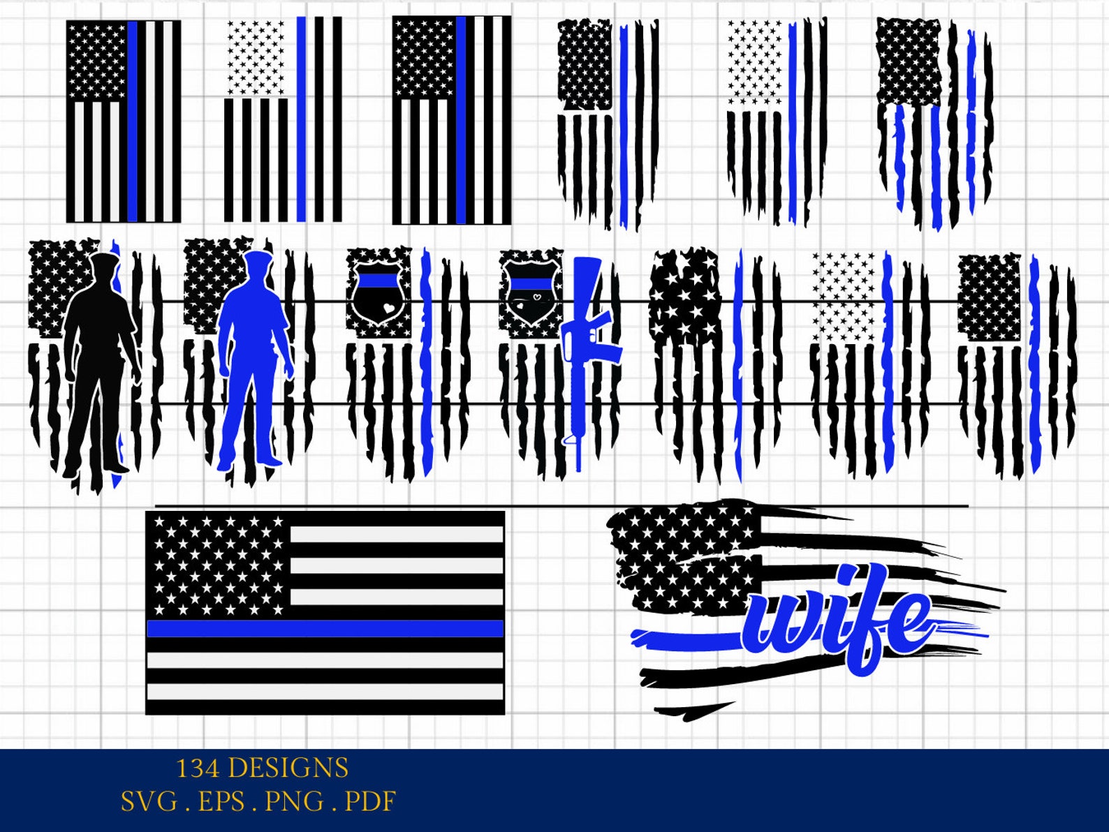 Police Bundle, SVG, EPS, PNG High Resolution for Sublimation, Cut File ...