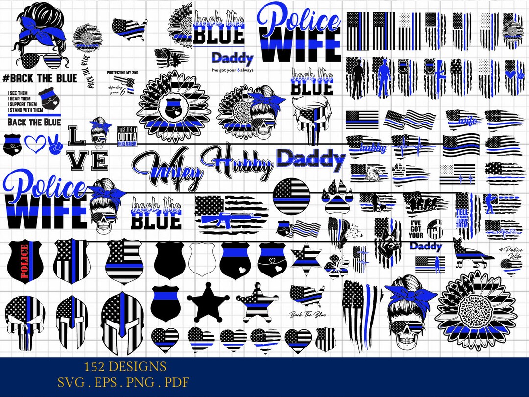 Police Bundle, SVG, EPS, PNG High Resolution for Sublimation, Cut File ...
