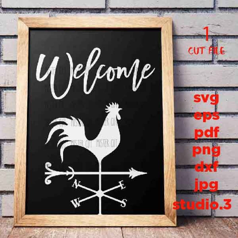 Welcome Svg Weathervane SVG Dxf Eps Png Cut File Jpg | Etsy