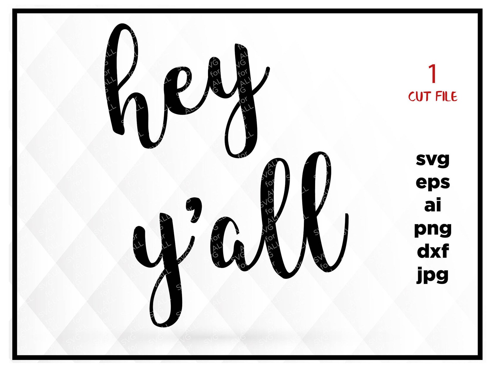 Hey y'all DXF SVG instant download design for cricut or | Etsy