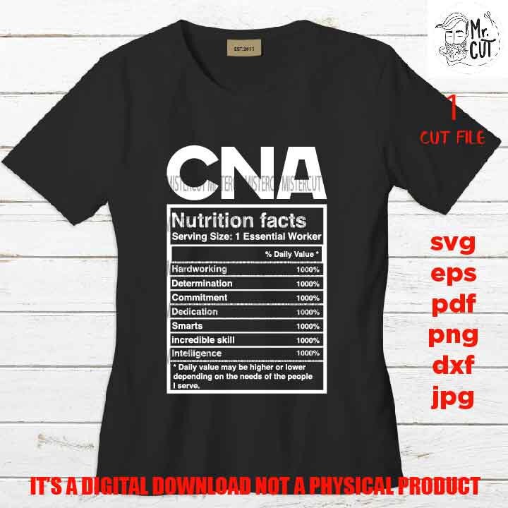 CNA Facts Shirt Vector Design Sign Certified Nursing | Etsy