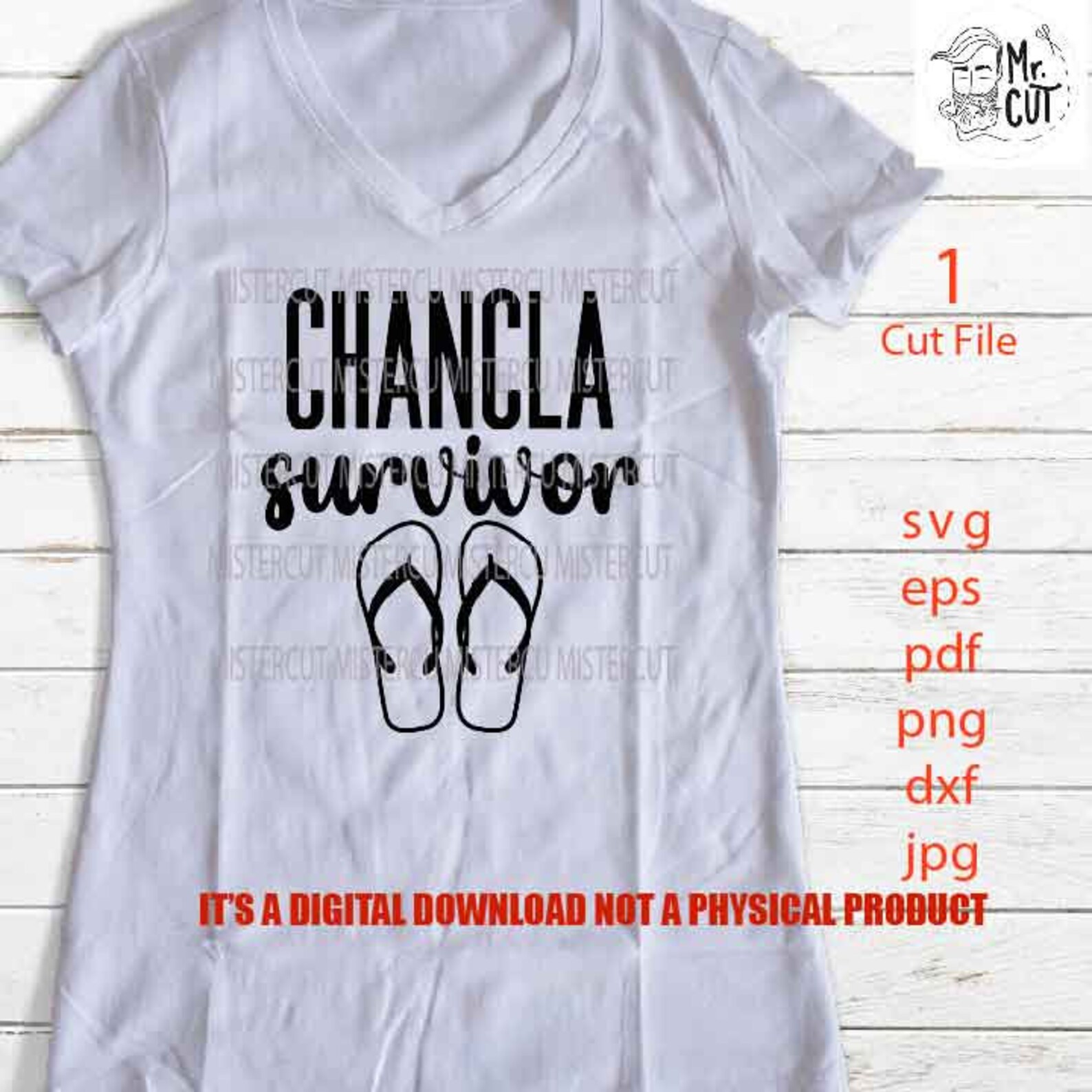 CHANCLA Survivor Cut File Funny Summer Svg DXF Eps Jpg & - Etsy