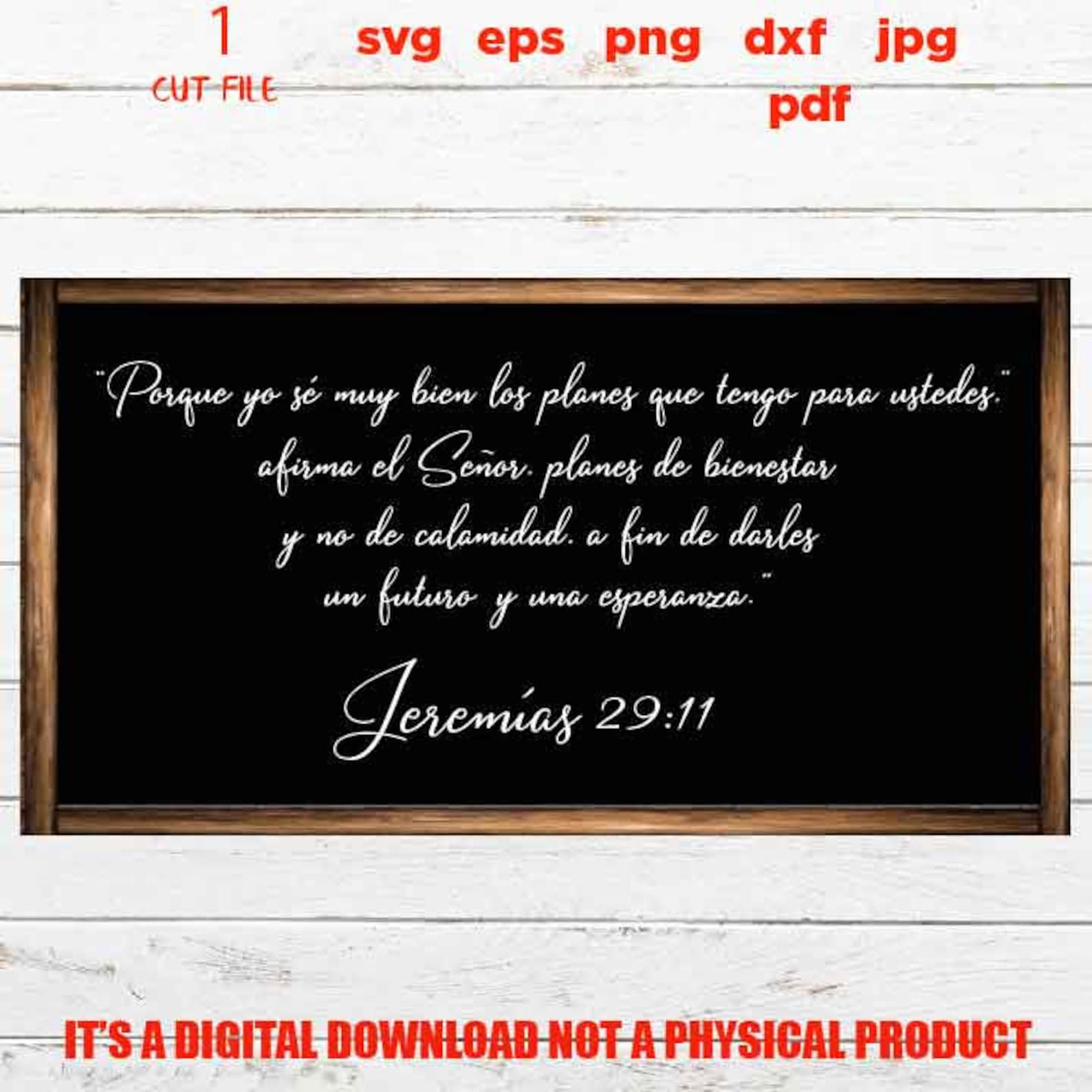 Jeremiah 29:11 SVG spanish Bible Verse SVG bible Cut Files | Etsy