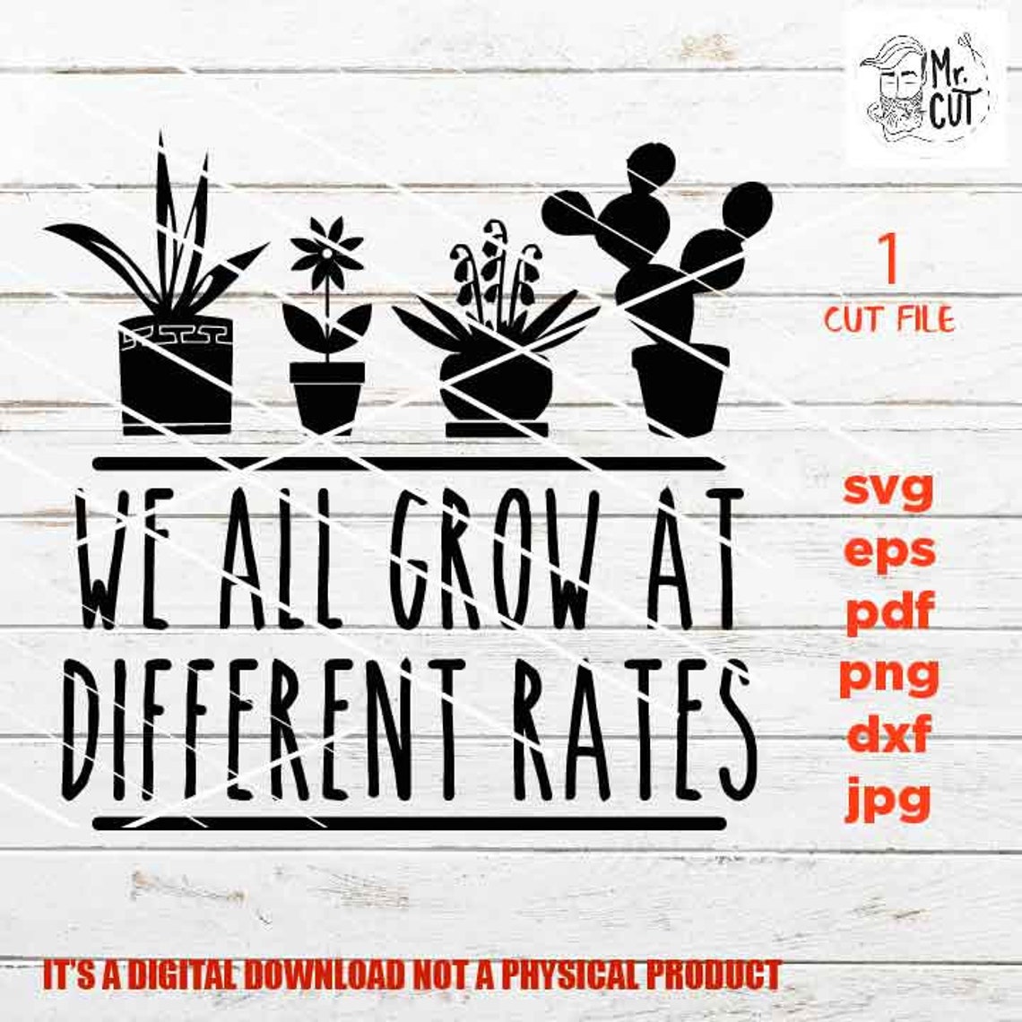 We All Grow at Different Rates Counselor Cut File Coworker - Etsy