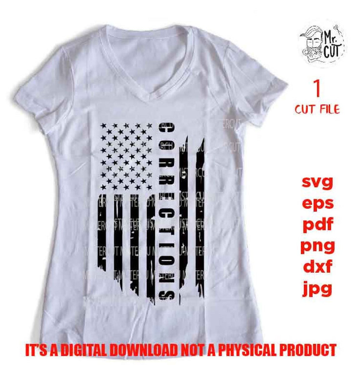 USA Flag Svg, Corrections Flag, Thin Silver Line Flag, Correctional ...