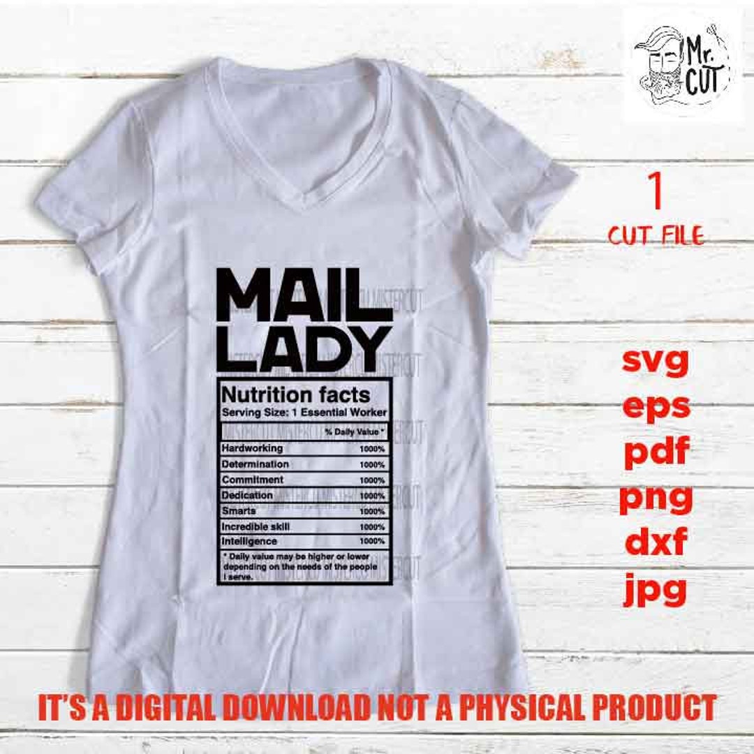 Mail Lady Facts Shirt Vector Design, Sign Svg, Postal Worker Idea Gift ...