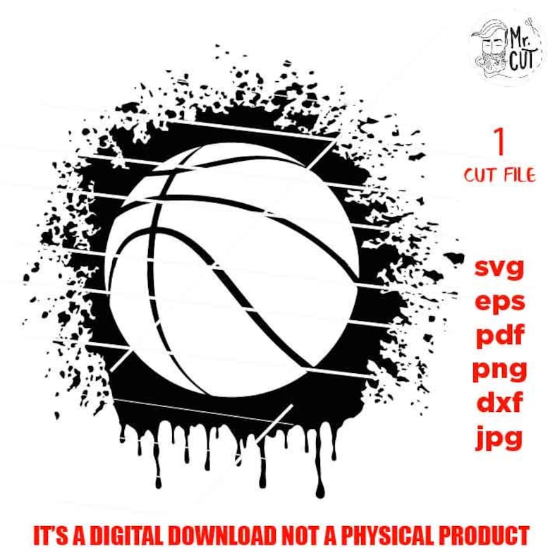 Svg Files Basket Dripping SVG Basketball Cut File | Etsy