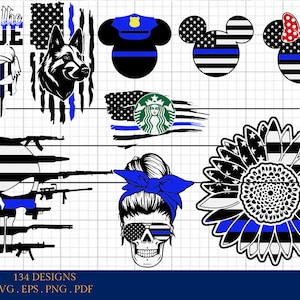 Police Bundle, SVG, EPS, PNG High Resolution for Sublimation, Cut File ...