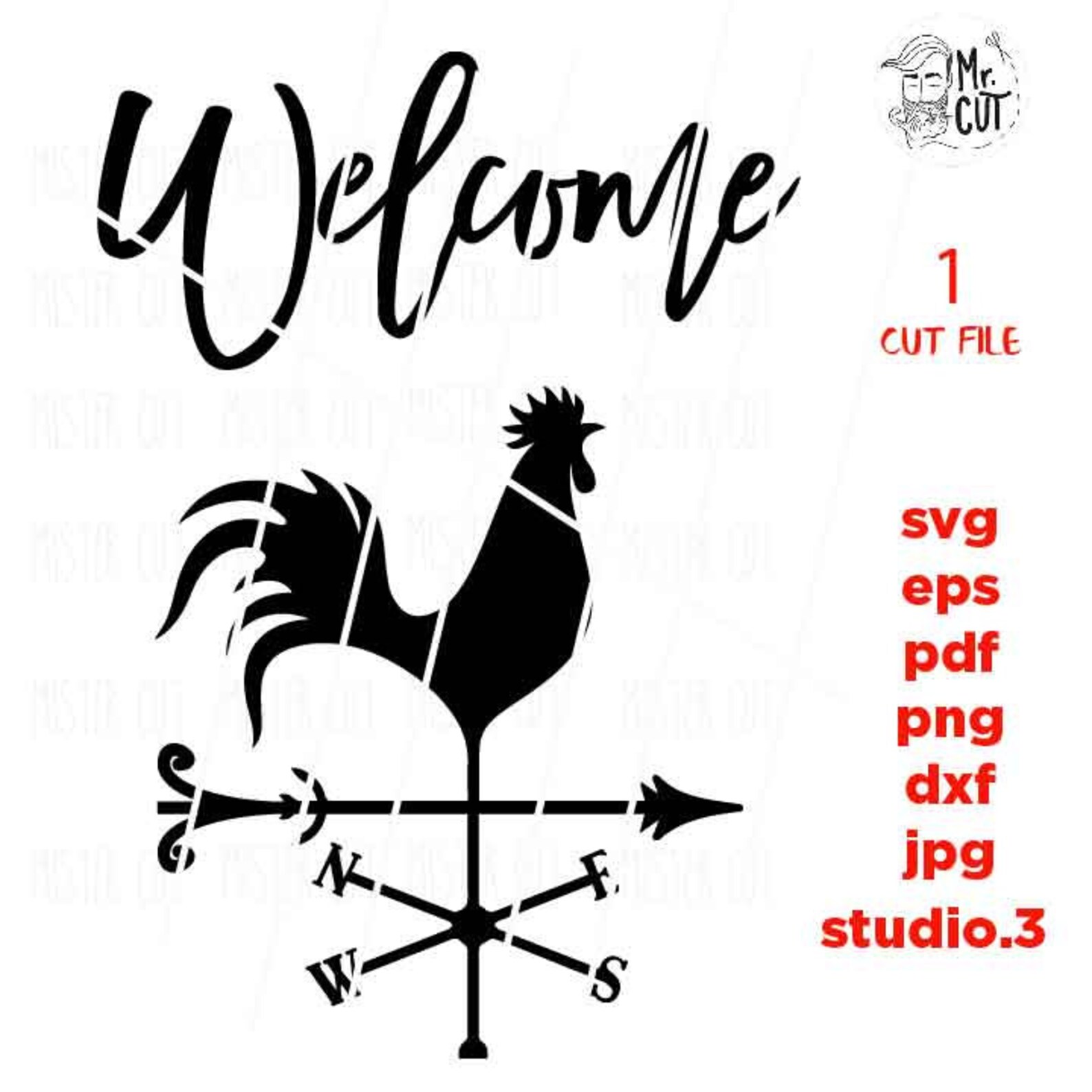 Welcome Svg Weathervane SVG Dxf Eps Png Cut File Jpg | Etsy