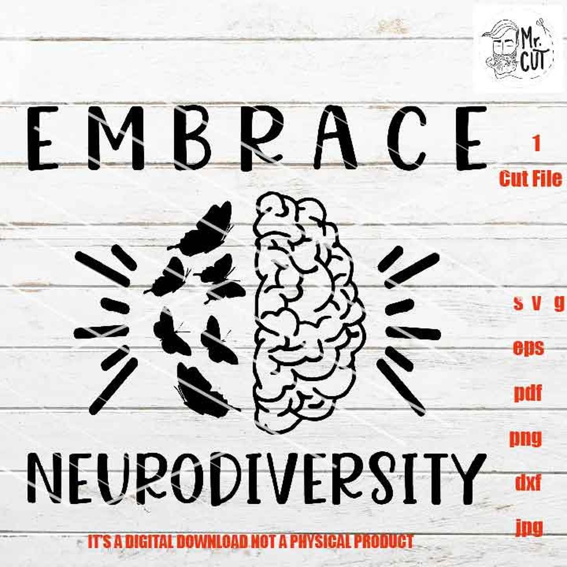 Embrace Neurodiversity Svg Neurodiversity Svg Butterfly Svg | Etsy