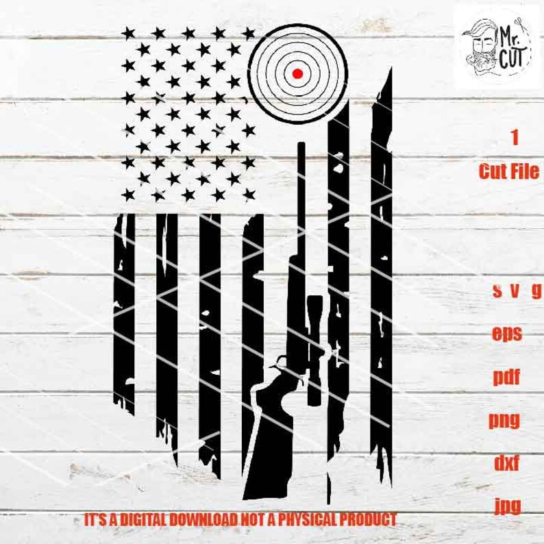 Long Range Shooting USA Flag SVG PNG Dxf Jpg Paper Transfer | Etsy