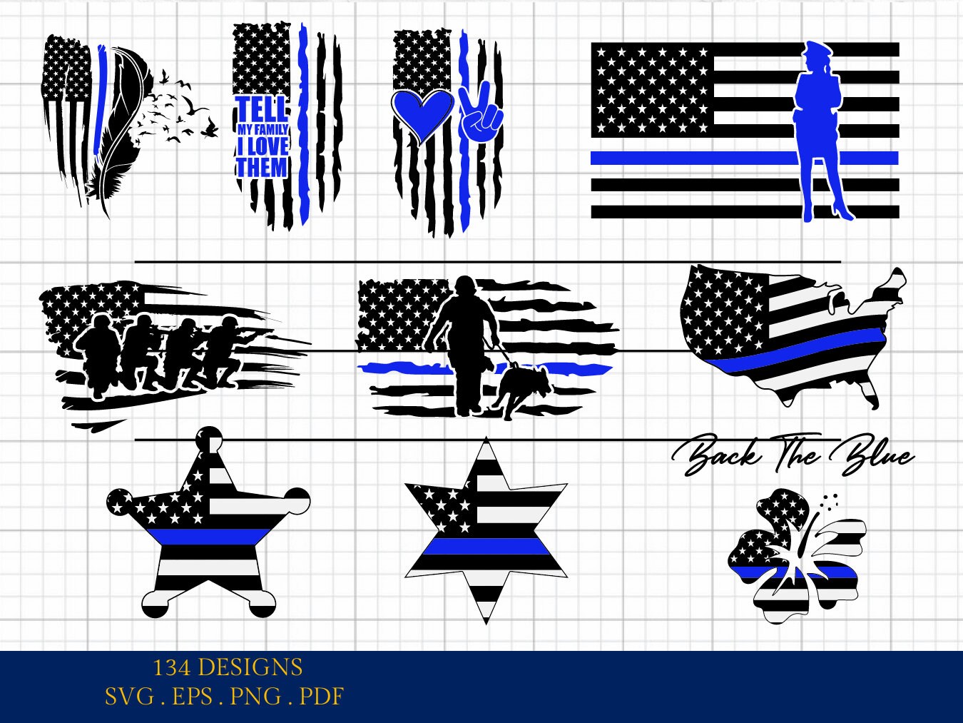 Police Bundle, SVG, EPS, PNG High Resolution for Sublimation, Cut File ...