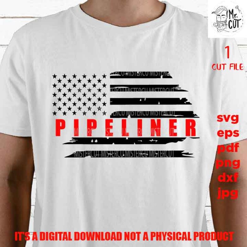 Pipeliner Svg Pipeliner Distressed USA Flag Svg PNG Dxf | Etsy