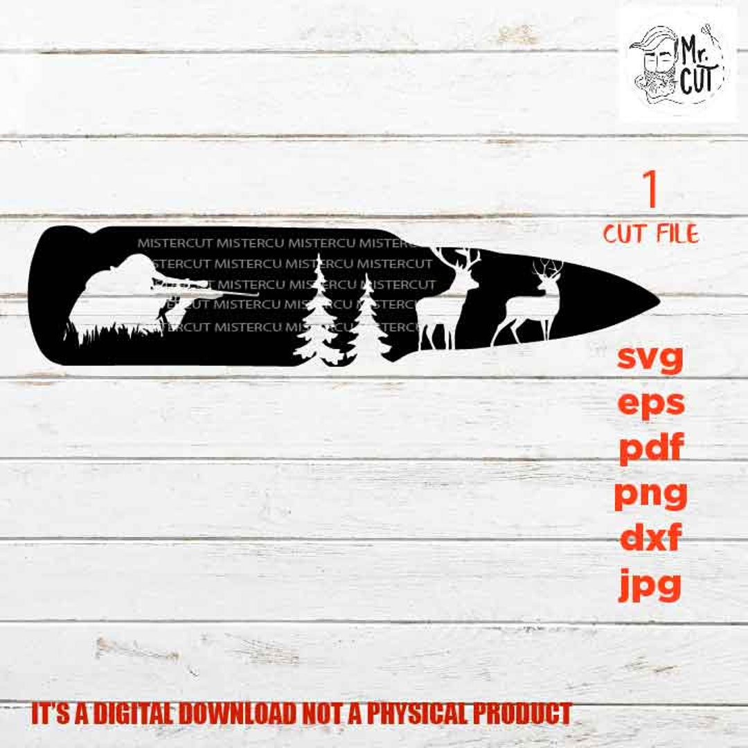 Bullet Hunting Deer Svg, Hunt Sign Svg, Adventure Decal SVG, PNG, Dxf ...