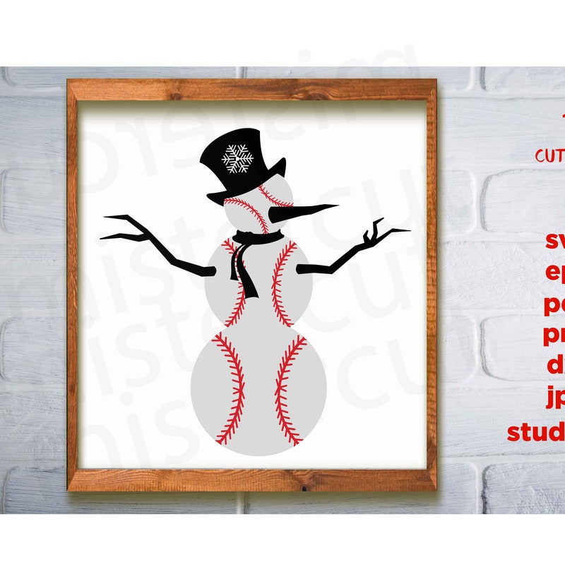 Baseball Snowman Svg - Etsy