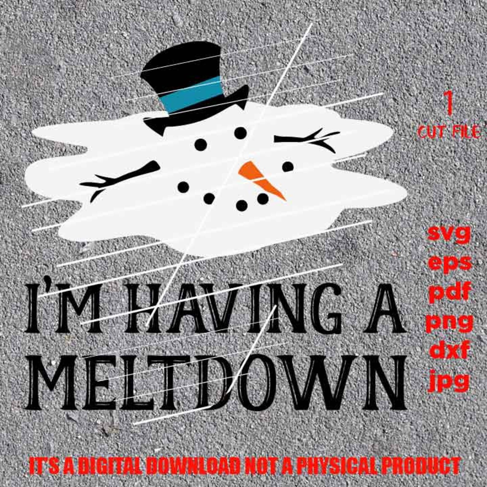 Christmas Svg Melting Snowman SVG I'm Having a Meltdown - Etsy