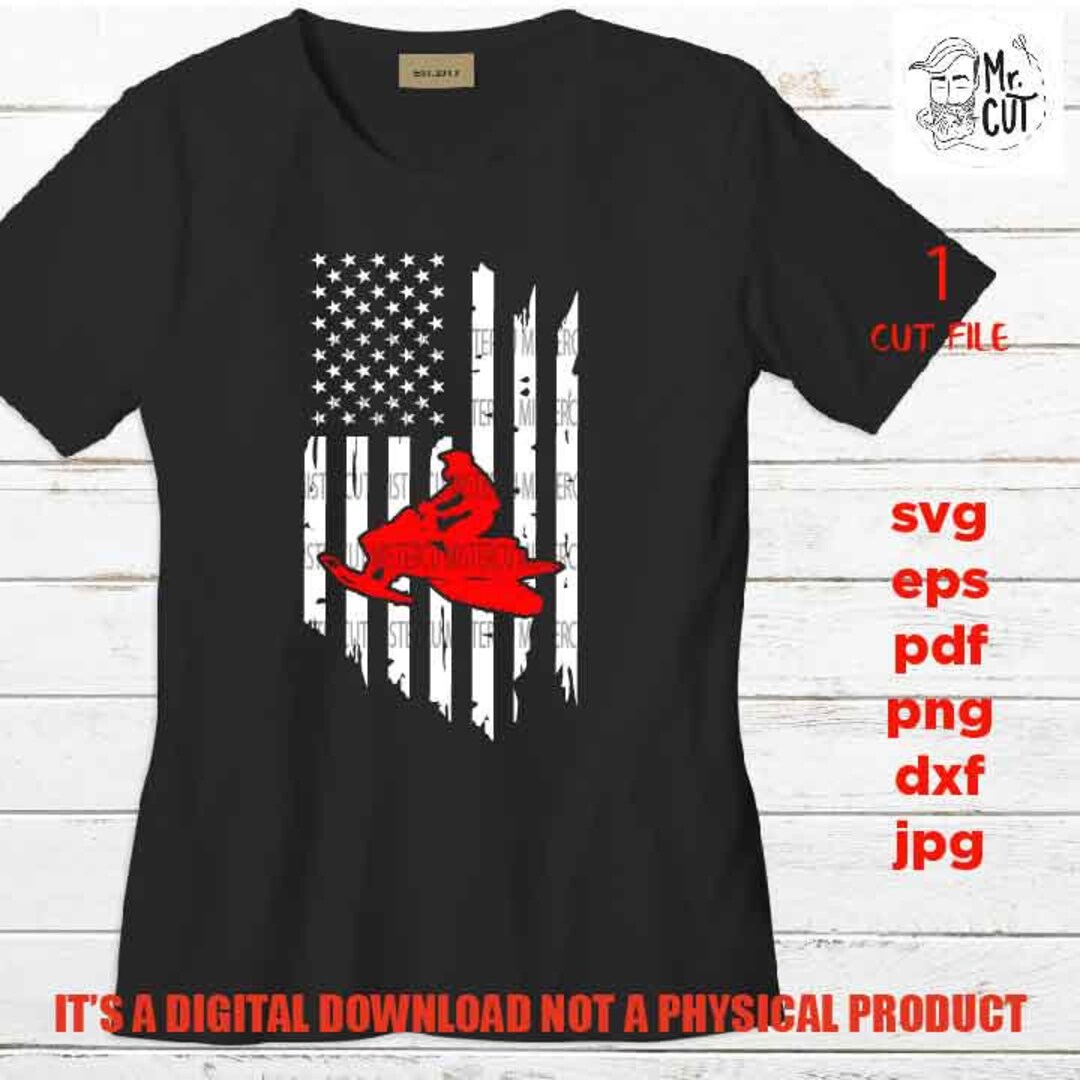 USA Flag Svg, America Snowmobile Flag Shirt Vector Design, Sign ...