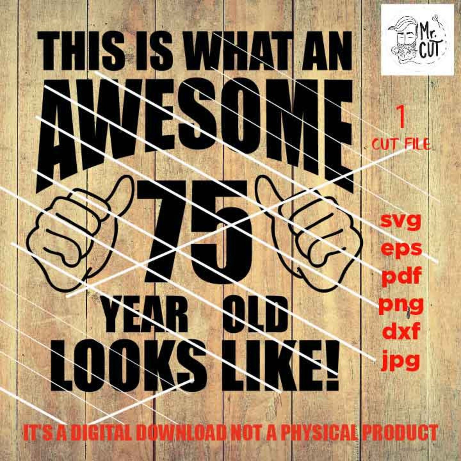 This is what an Awesome 75 year old looks like svg Birthday | Etsy