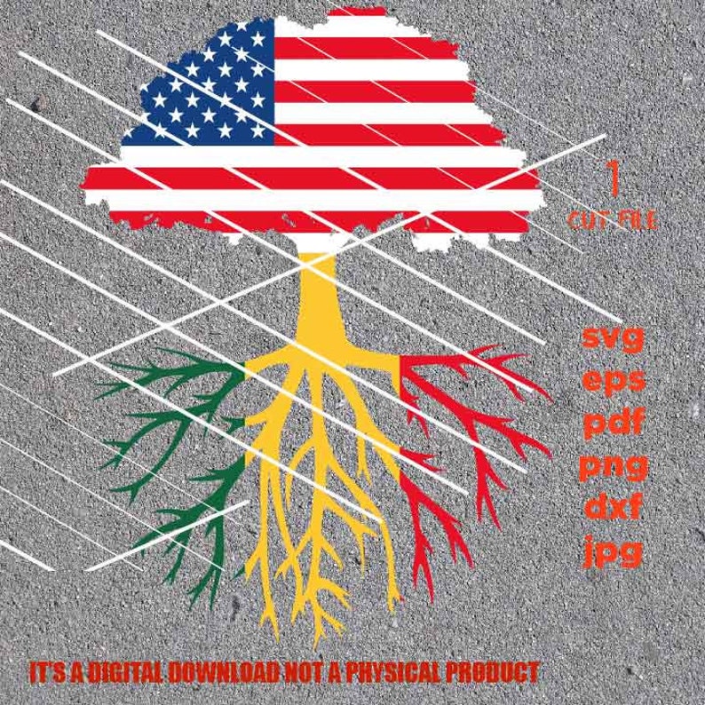 American Grown African Roots SVG DXF America Flag Africa - Etsy
